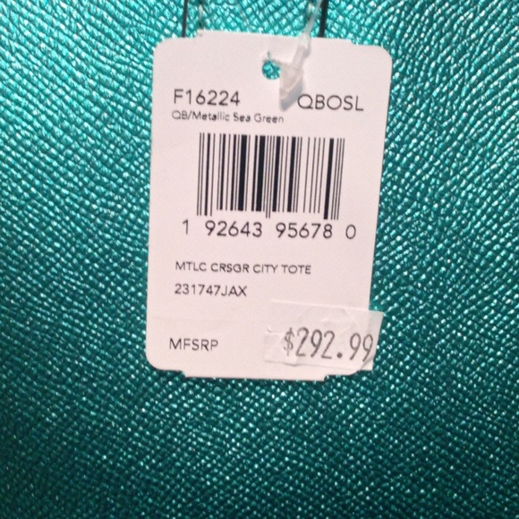 Coach | Bags | Coach City Zip Tote In Metallic Sea Green Leather | Poshmark